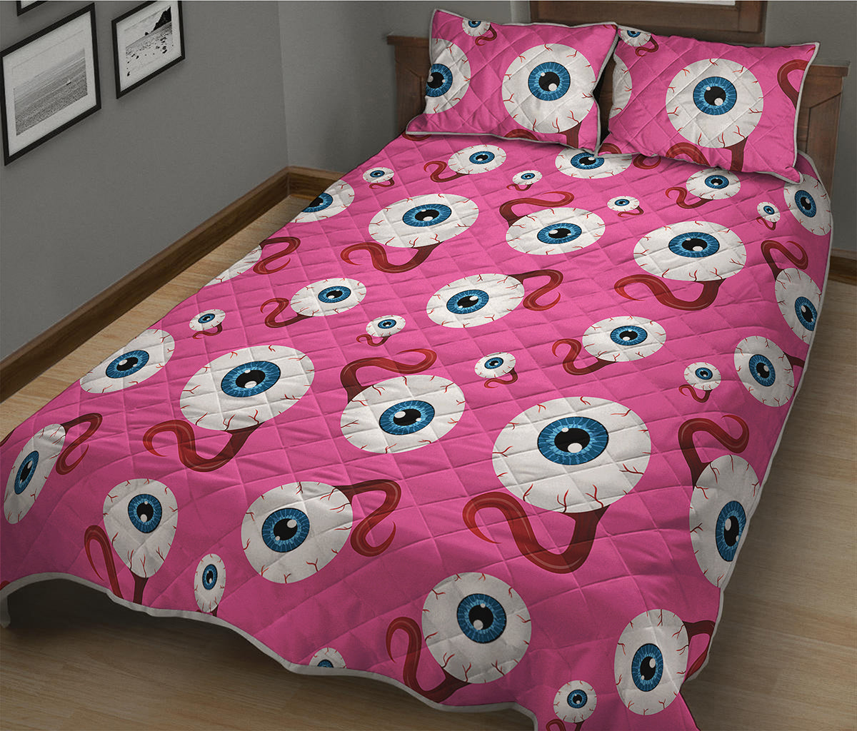 Human Eyeball Pattern Print Quilt Bed Set – GearFrost