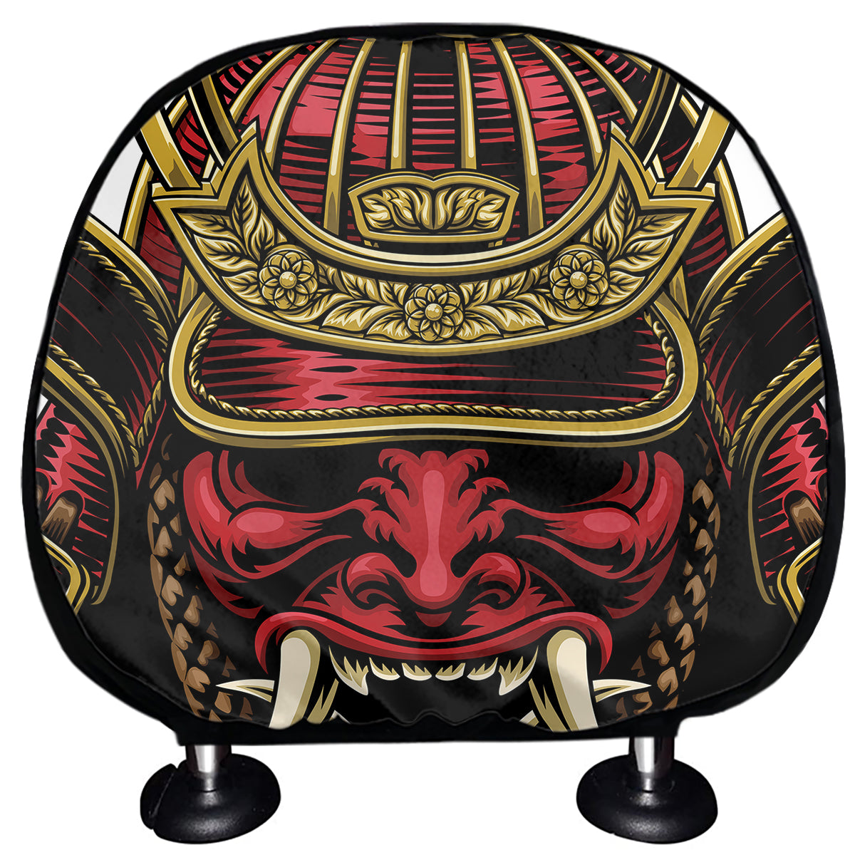 Japanese Samurai Helmet Print Car Headrest Covers – GearFrost