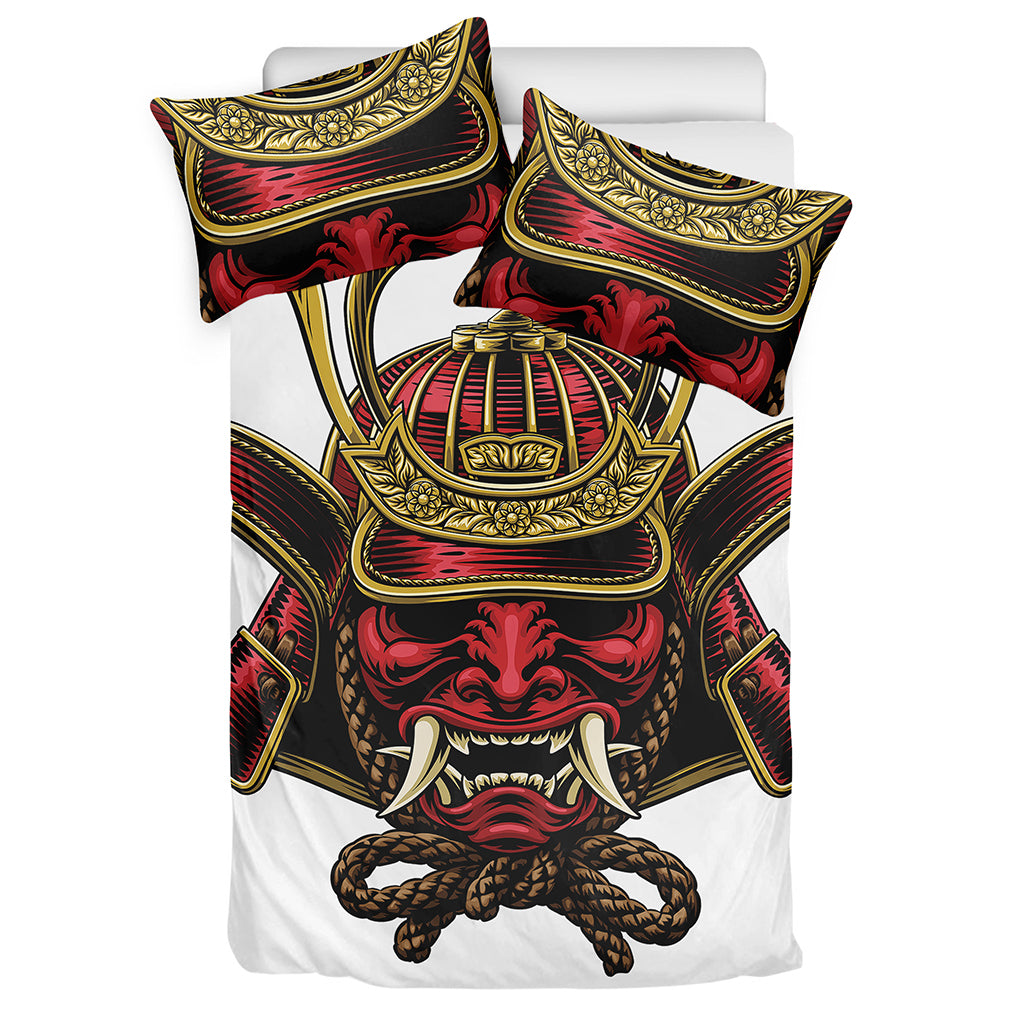 Japanese Samurai Helmet Print Duvet Cover Bedding Set – GearFrost