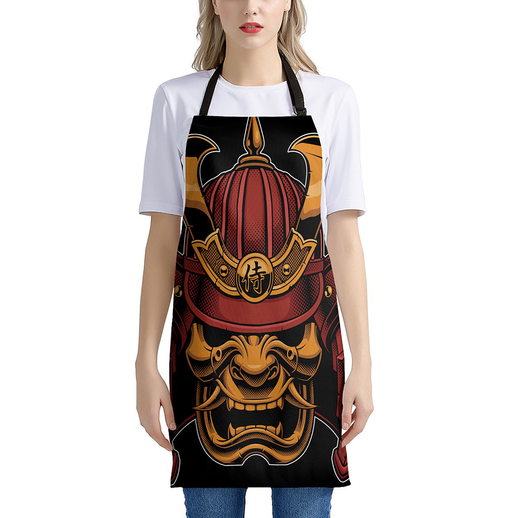 Japanese Samurai Warrior Mask Print Apron – GearFrost