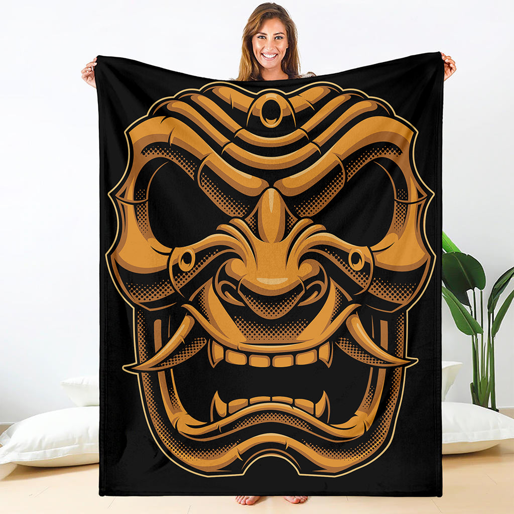 Japanese Warrior Mask Print Blanket – GearFrost