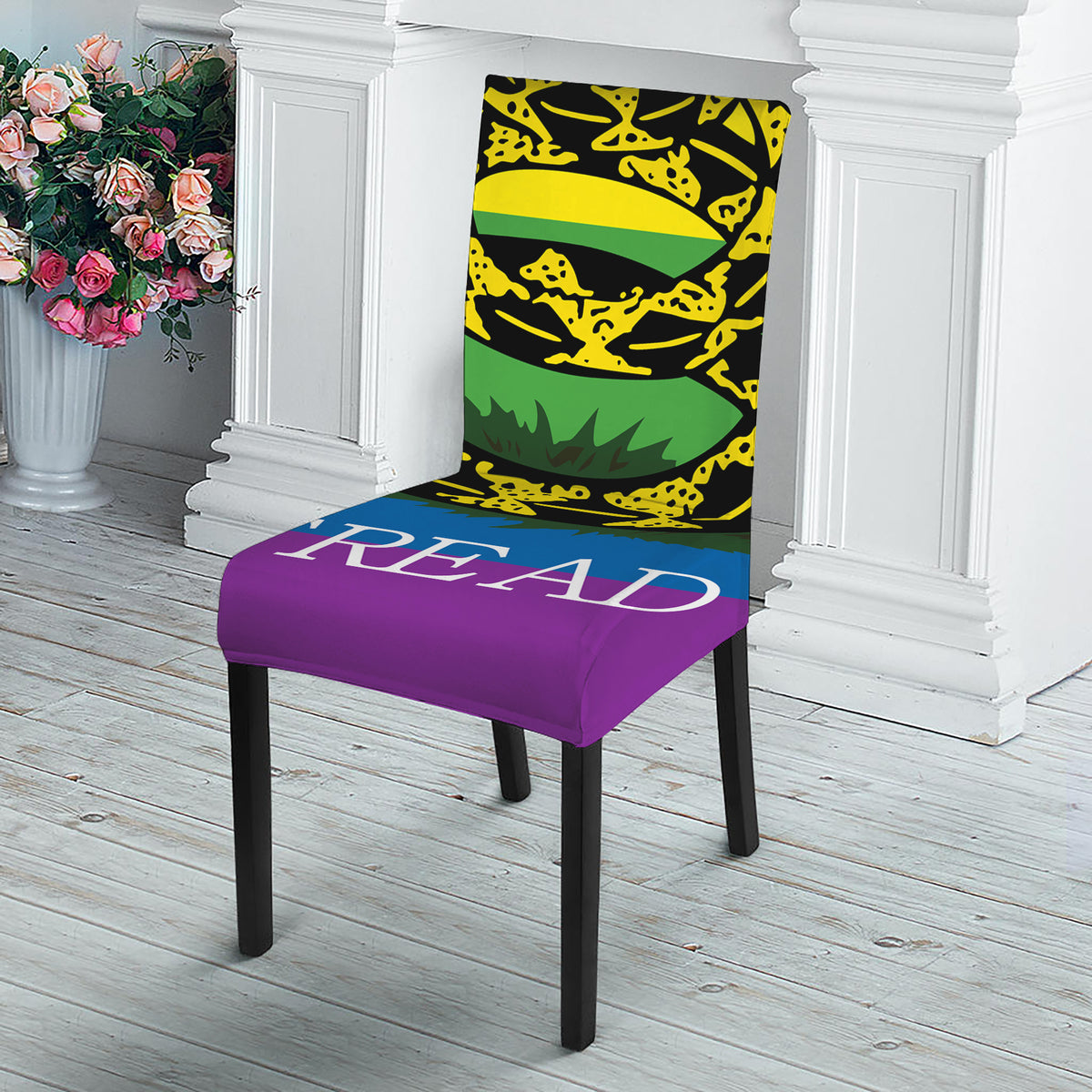 LGBT Rainbow Gadsden Flag Print Dining Chair Slipcover – GearFrost