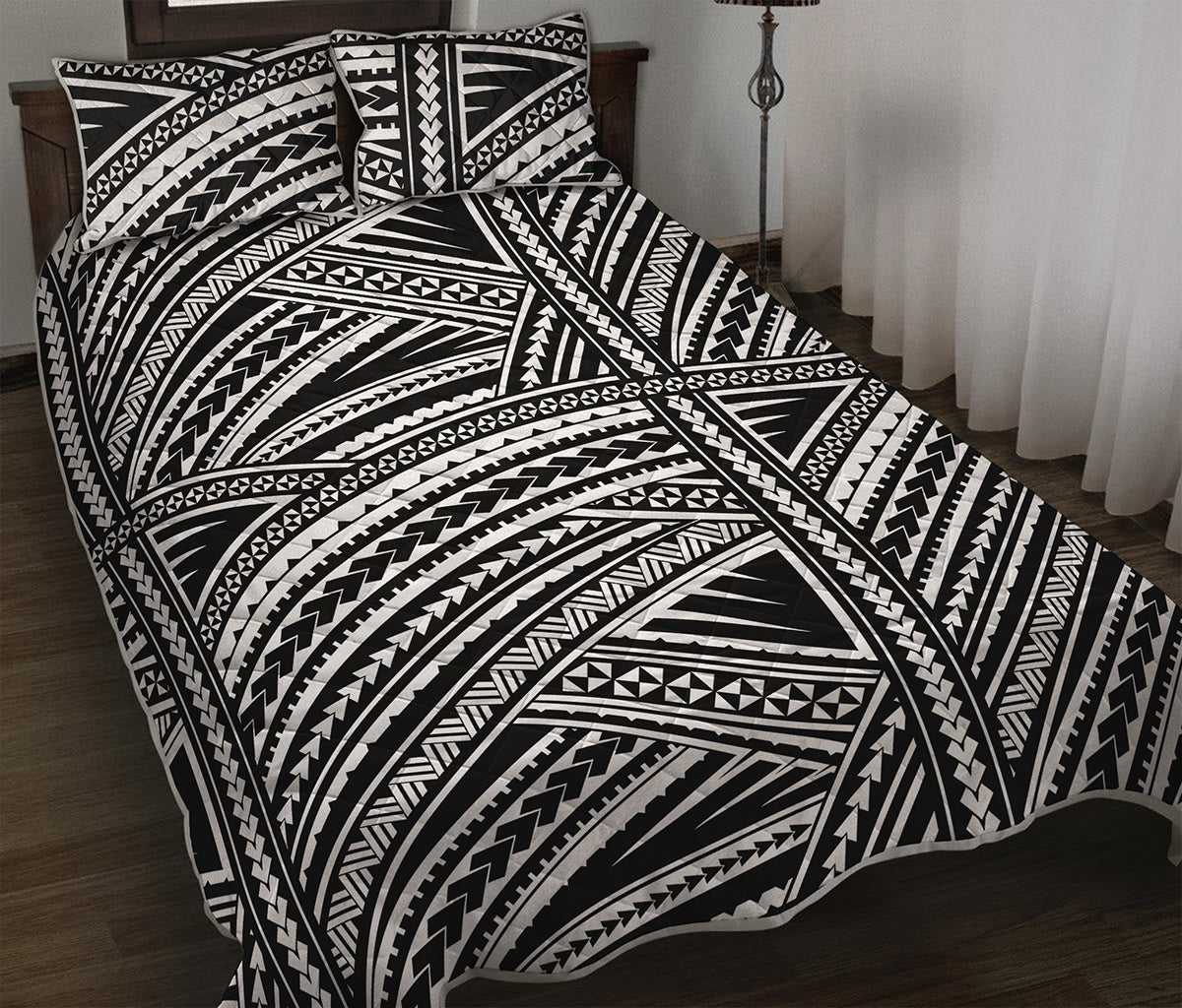 Maori Polynesian Tribal Tattoo Print Quilt Bed Set – GearFrost