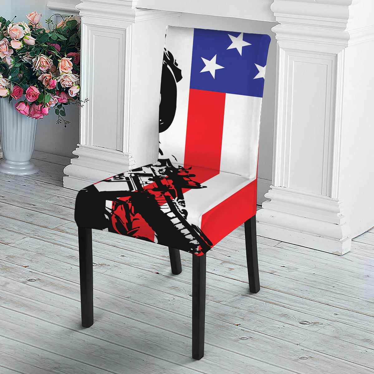 Military American Flag Print Dining Chair Slipcover – GearFrost