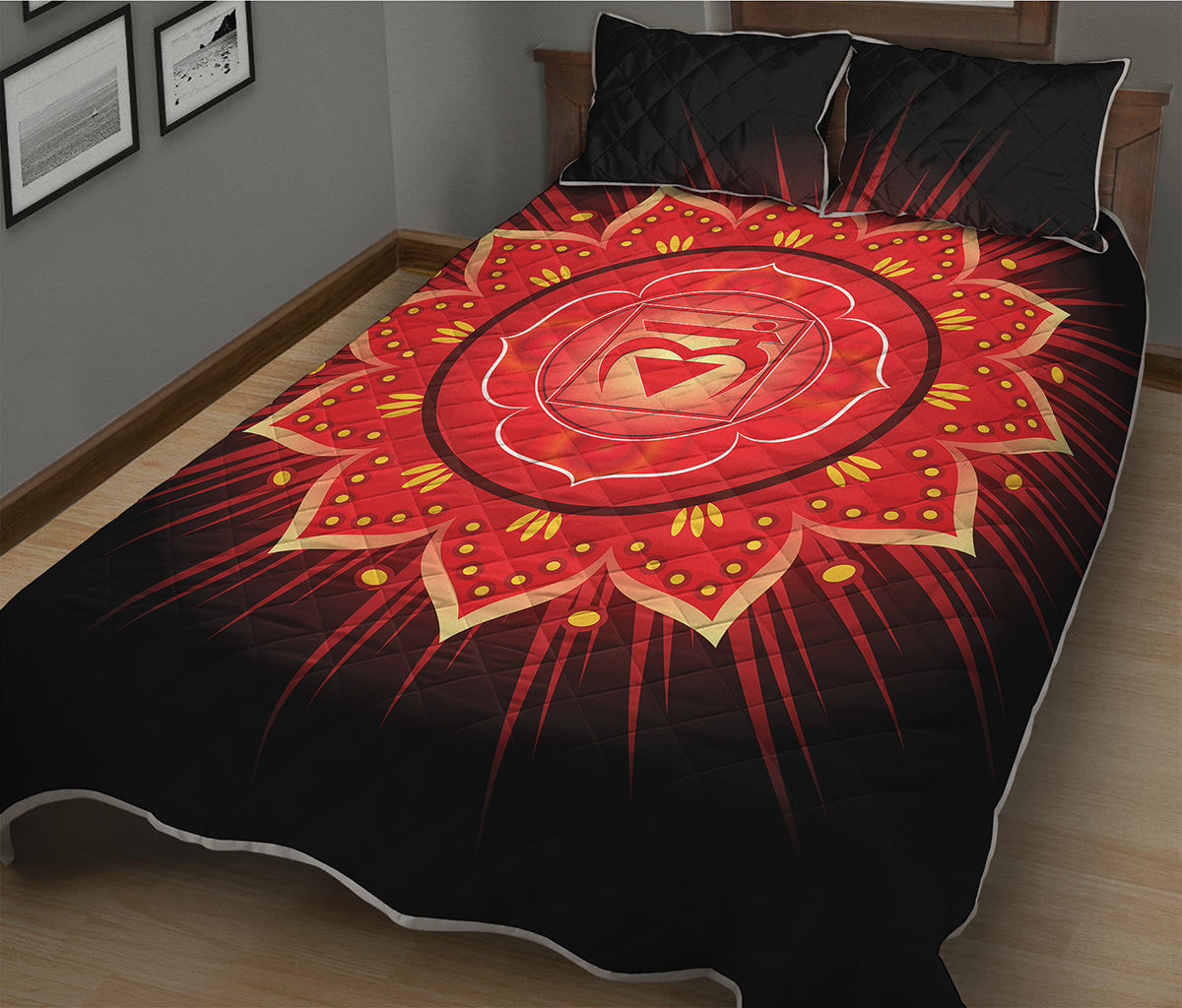 Muladhara Chakra Mandala Print Quilt Bed Set – GearFrost