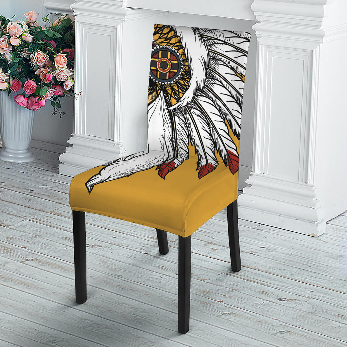 Native American Indian Skull Print Dining Chair Slipcover – GearFrost