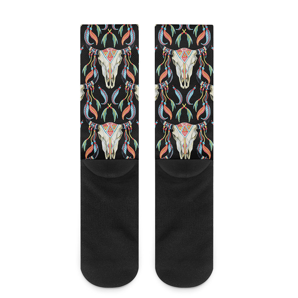Native Buffalo Pattern Print Crew Socks – GearFrost