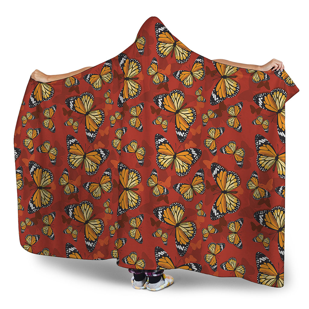 Orange Monarch Butterfly Print Hooded Blanket – GearFrost