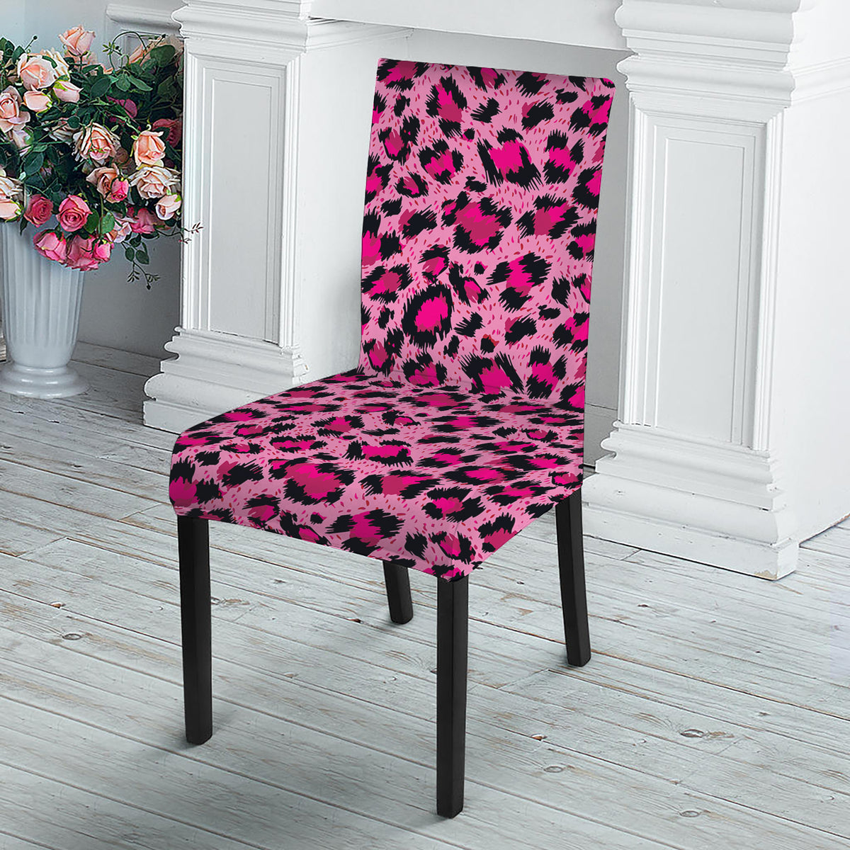 Pink Leopard Print Dining Chair Slipcover – GearFrost