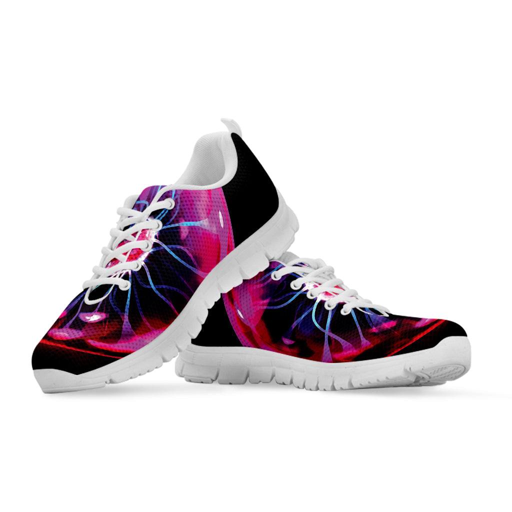 Plasma Ball Print White Running Shoes – GearFrost