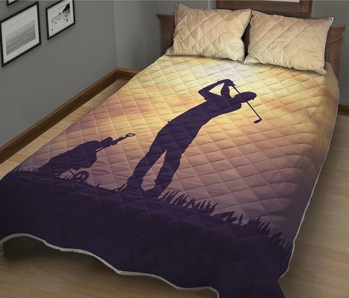 Pro Golf Swing Print Quilt Bed Set – GearFrost