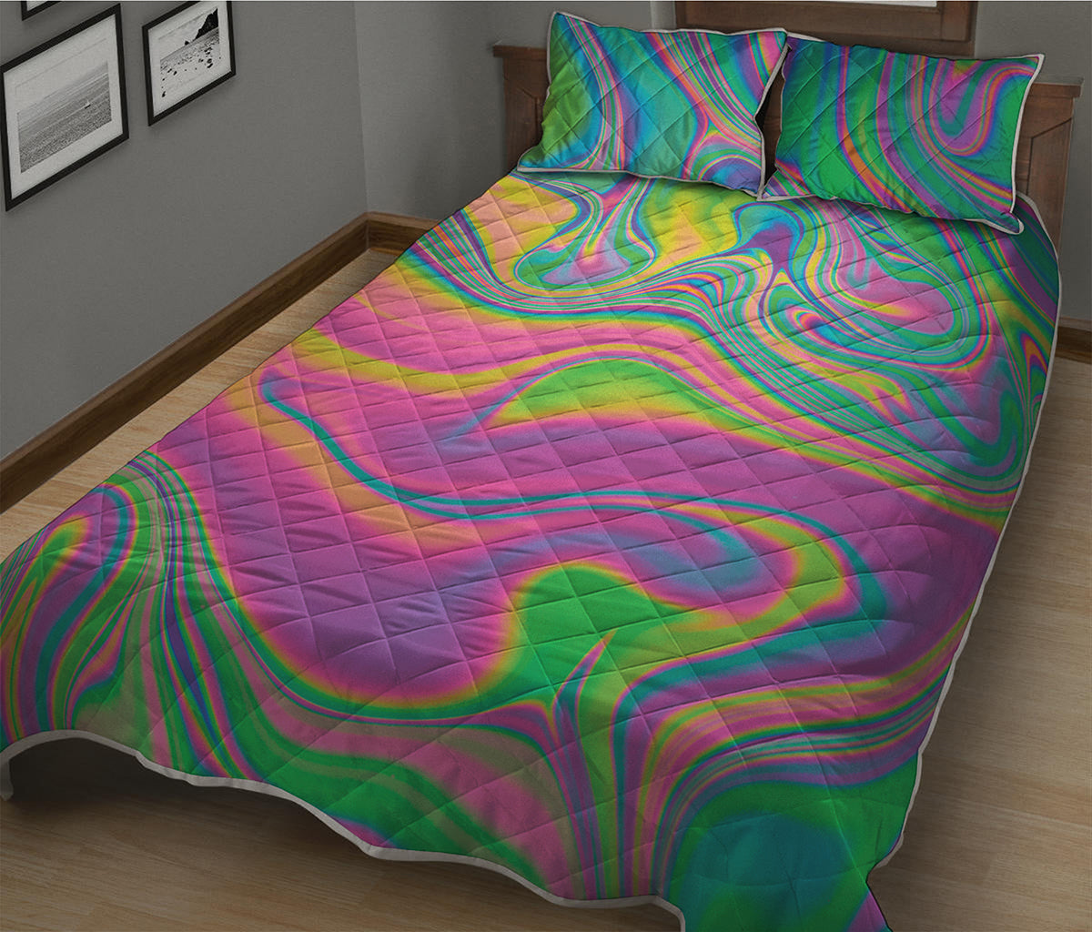 Psychedelic Soap Bubble Print Quilt Bed Set – GearFrost
