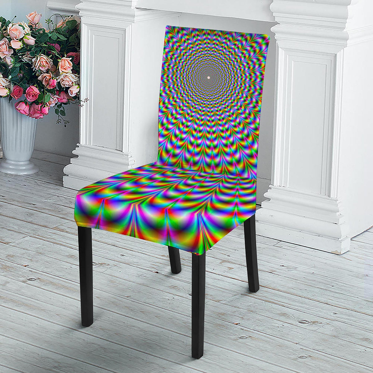 Psychedelic Web Optical Illusion Dining Chair Slipcover – GearFrost