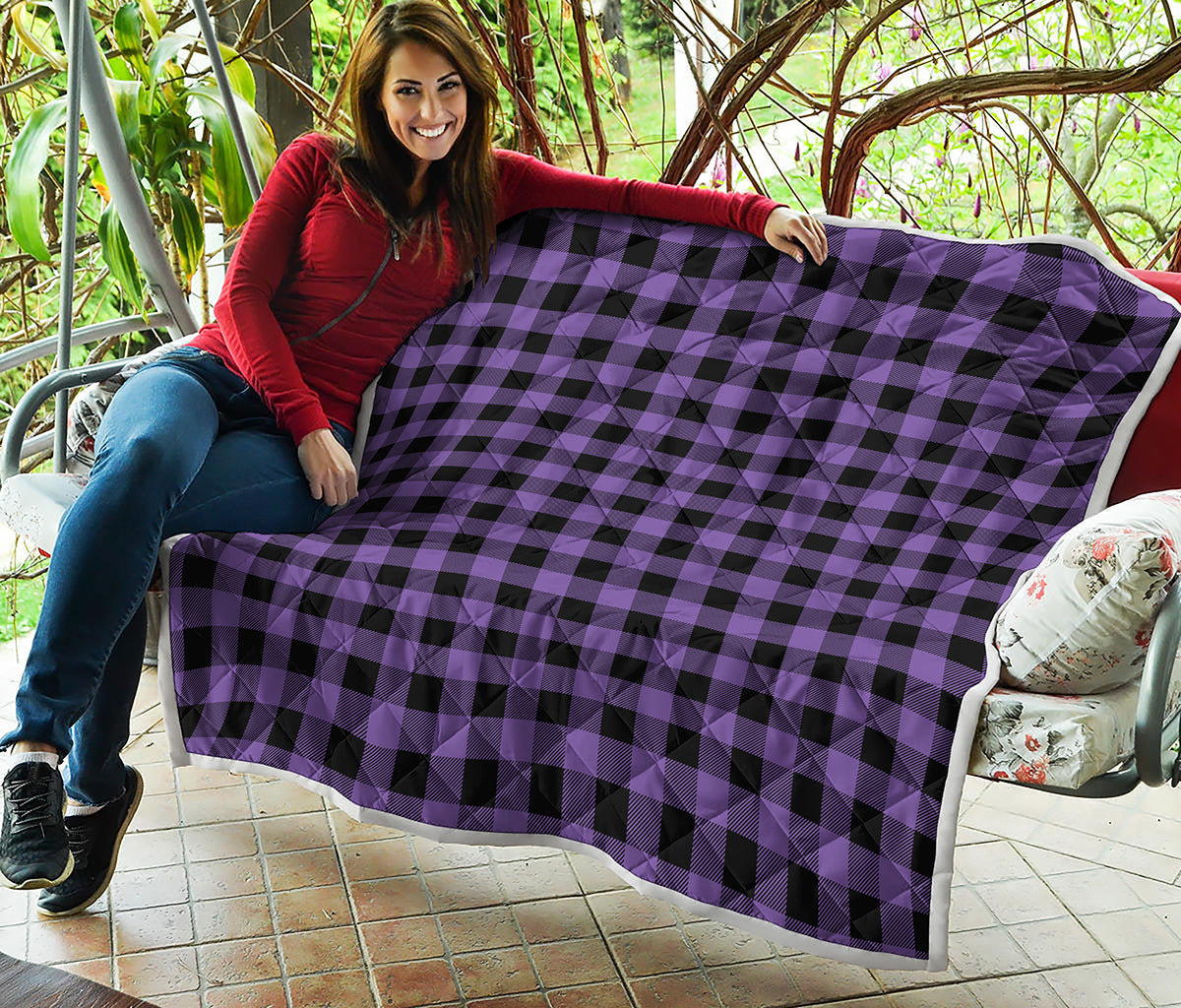 Purple And Black Buffalo Check Print Quilt – GearFrost