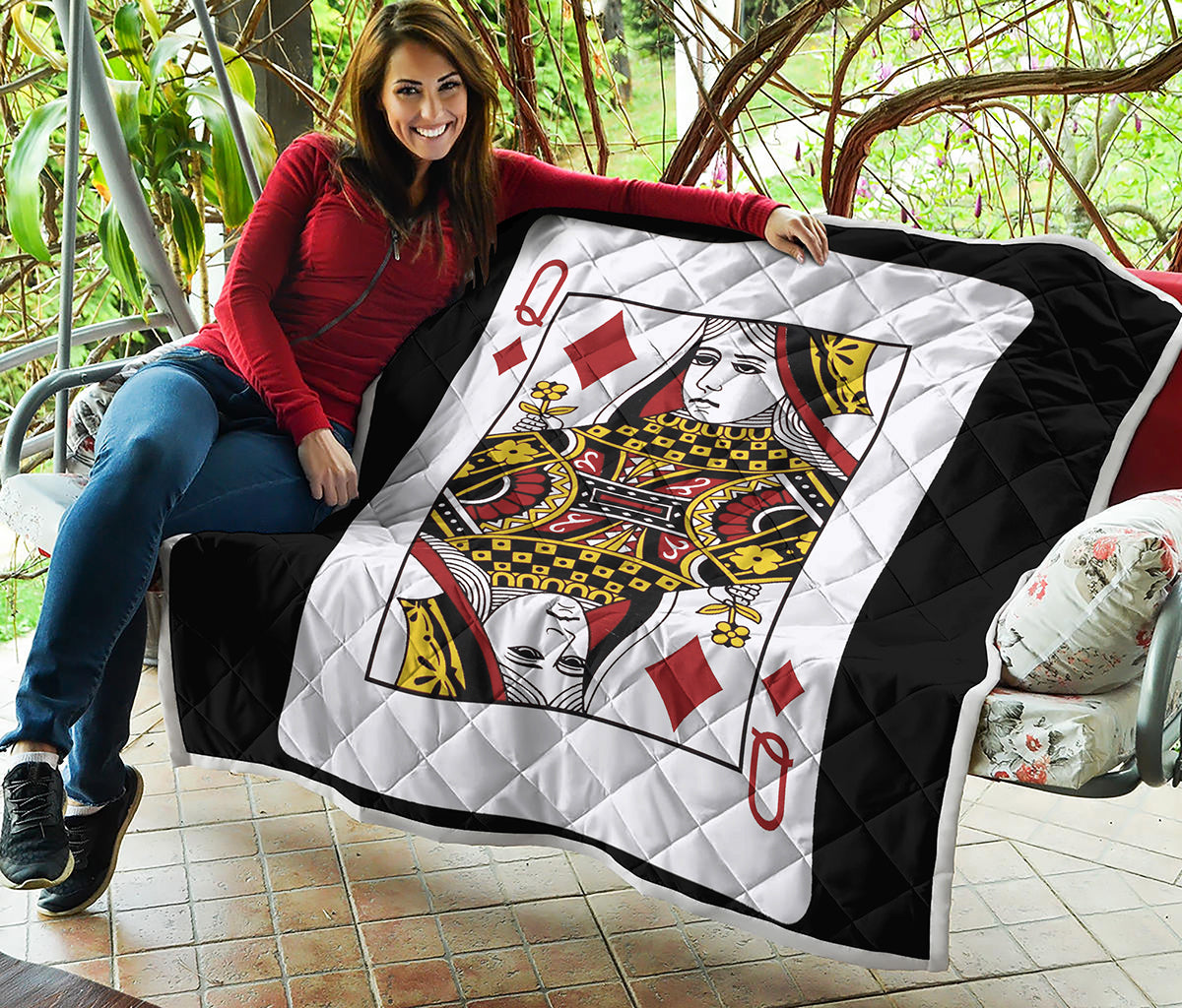 Queen Of Diamonds Playing Card Print Quilt – GearFrost