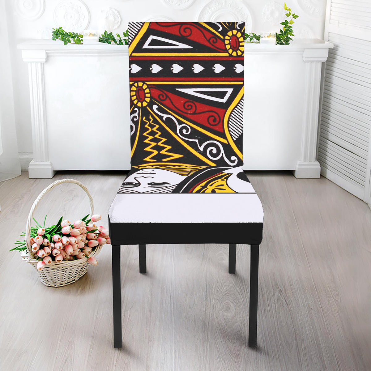 Queen Of Spades Playing Card Print Dining Chair Slipcover – GearFrost