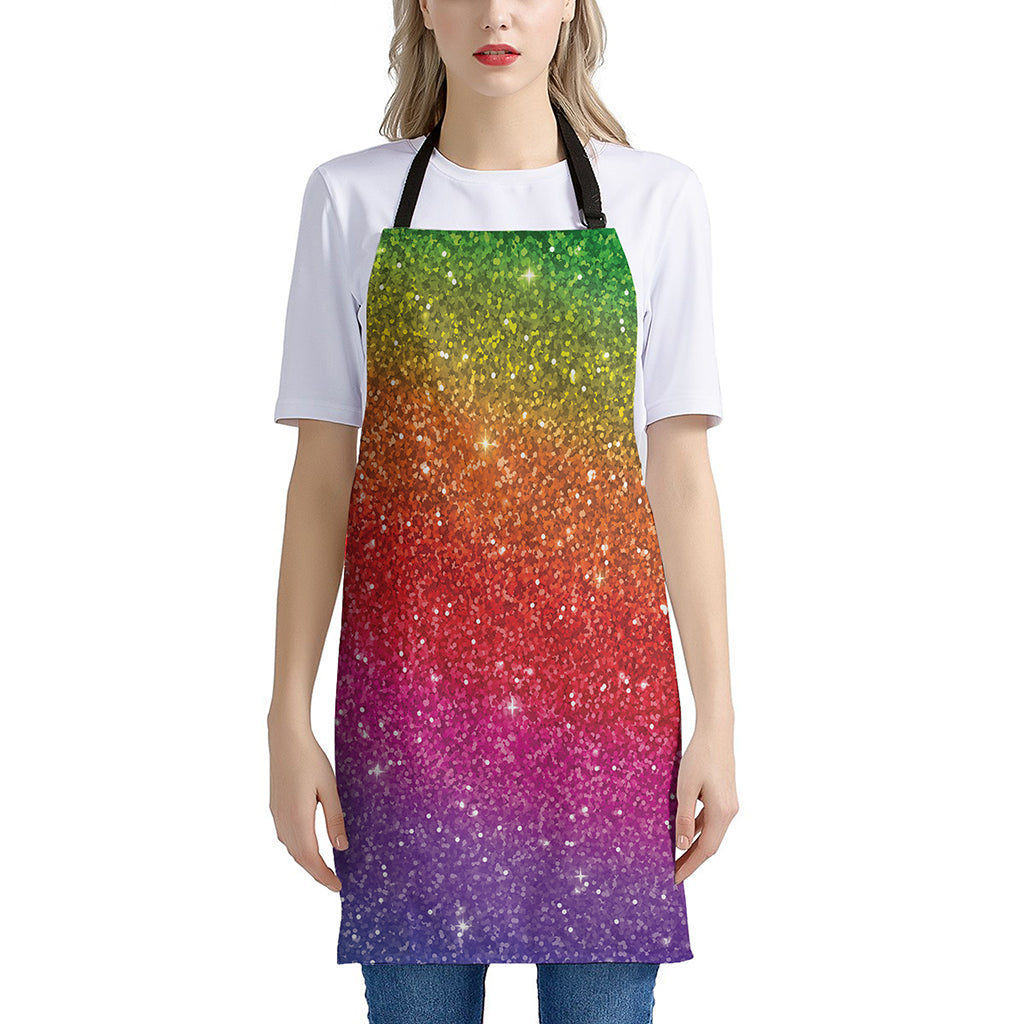 Rainbow (NOT Real) Glitter Artwork Print Apron – GearFrost