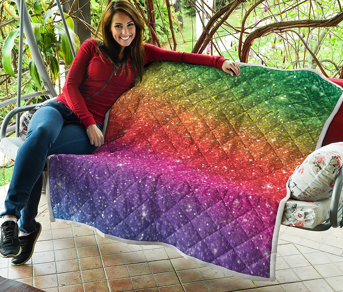 Rainbow (NOT Real) Glitter Artwork Print Quilt – GearFrost
