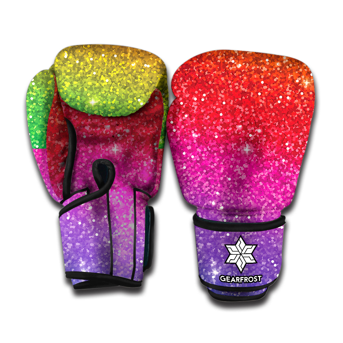 Rainbow (NOT Real) Glitter Artwork Print Boxing Gloves – GearFrost