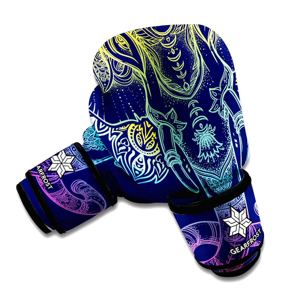 Rainbow Indian Elephant Print Boxing Gloves – GearFrost