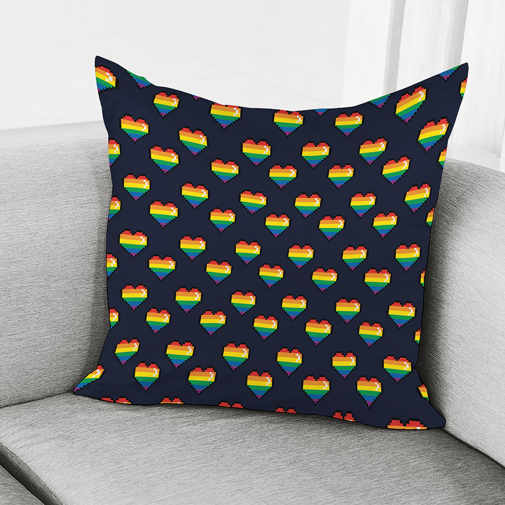Rainbow Pixel 8-Bit LGBT Pride Heart Pillow Cover – GearFrost