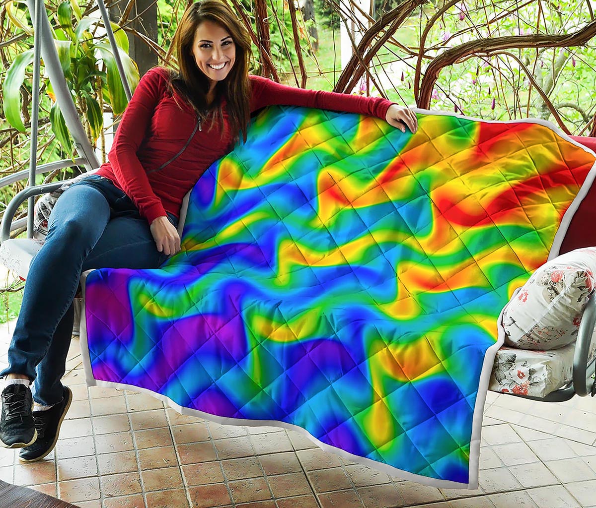 Rainbow Psychedelic Trippy Print Quilt – GearFrost