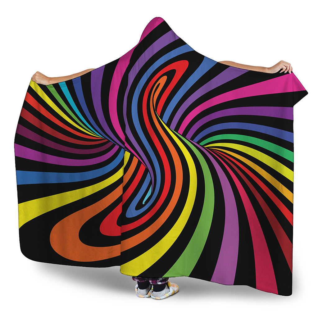 Rainbow Torus Psychedelic Print Hooded Blanket – GearFrost