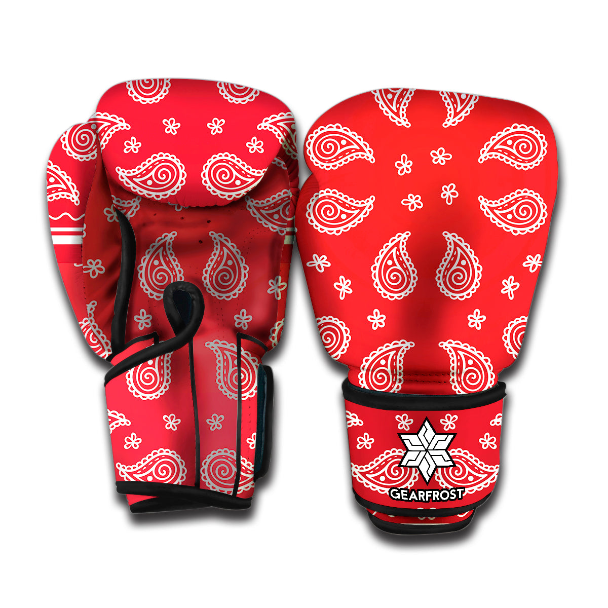 Red And White Bandana Print Boxing Gloves – GearFrost