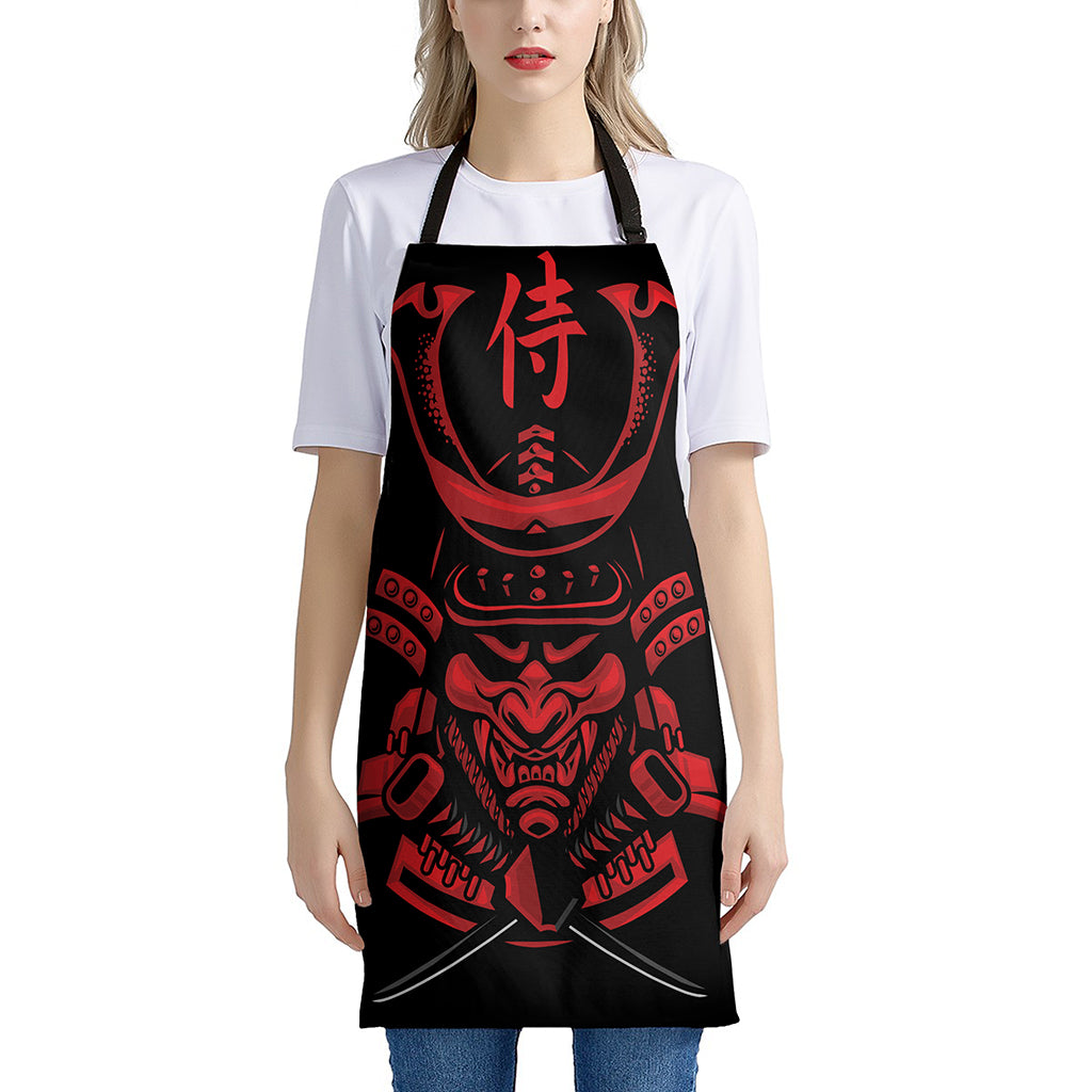 Red Samurai Mask Print Apron – GearFrost