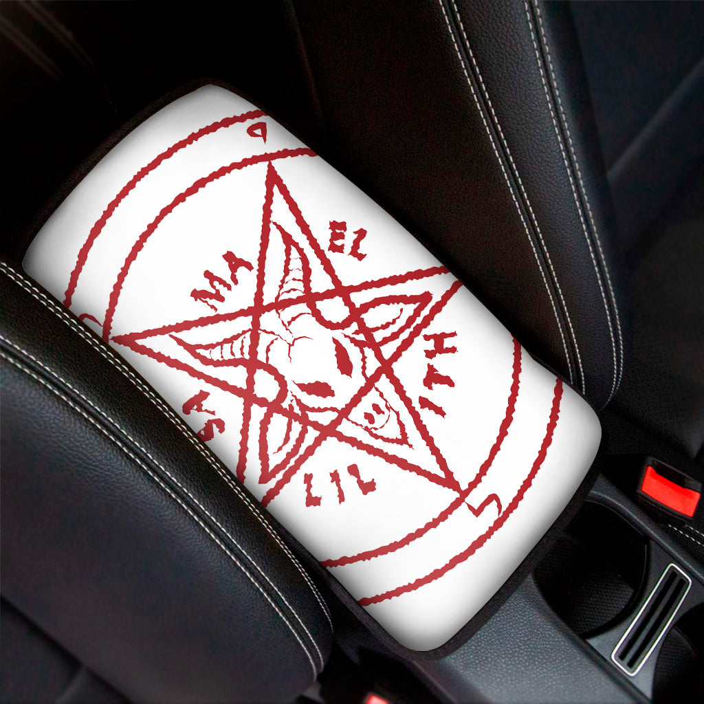 Red Satanic Pentagram Symbol Print Car Center Console Cover – GearFrost