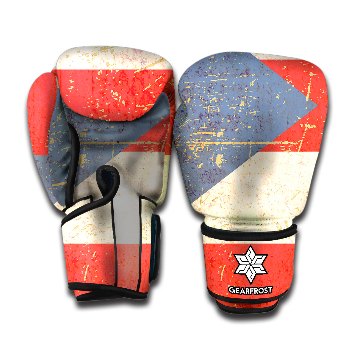 Retro Puerto Rican Flag Print Boxing Gloves – GearFrost