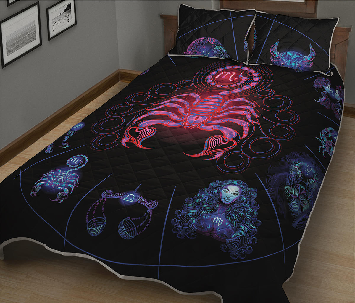 Scorpio And Astrological Signs Print Quilt Bed Set – GearFrost