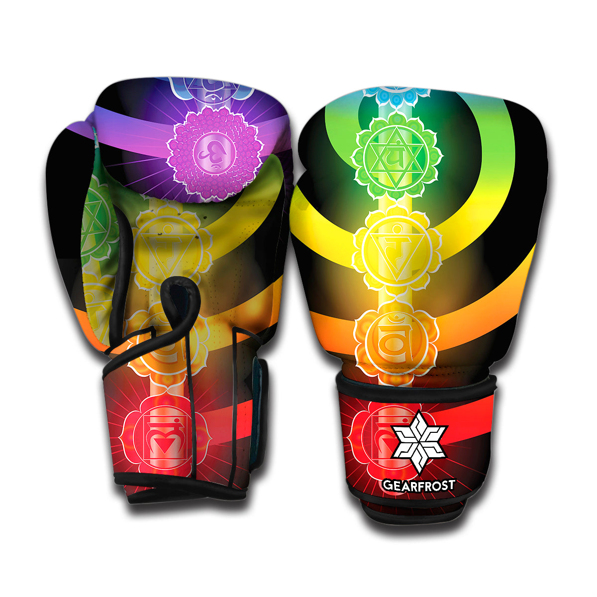 Seven Chakras Rainbow Of Life Print Boxing Gloves – GearFrost