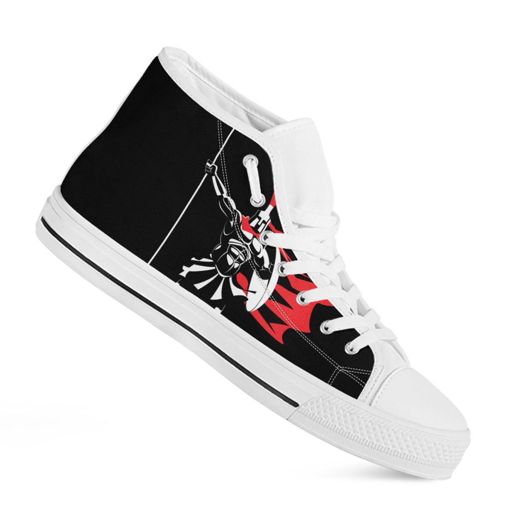 Spartan Warrior Print White High Top Sneakers – GearFrost