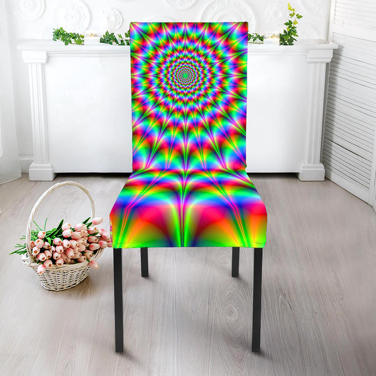 Spiky Psychedelic Optical Illusion Dining Chair Slipcover – GearFrost