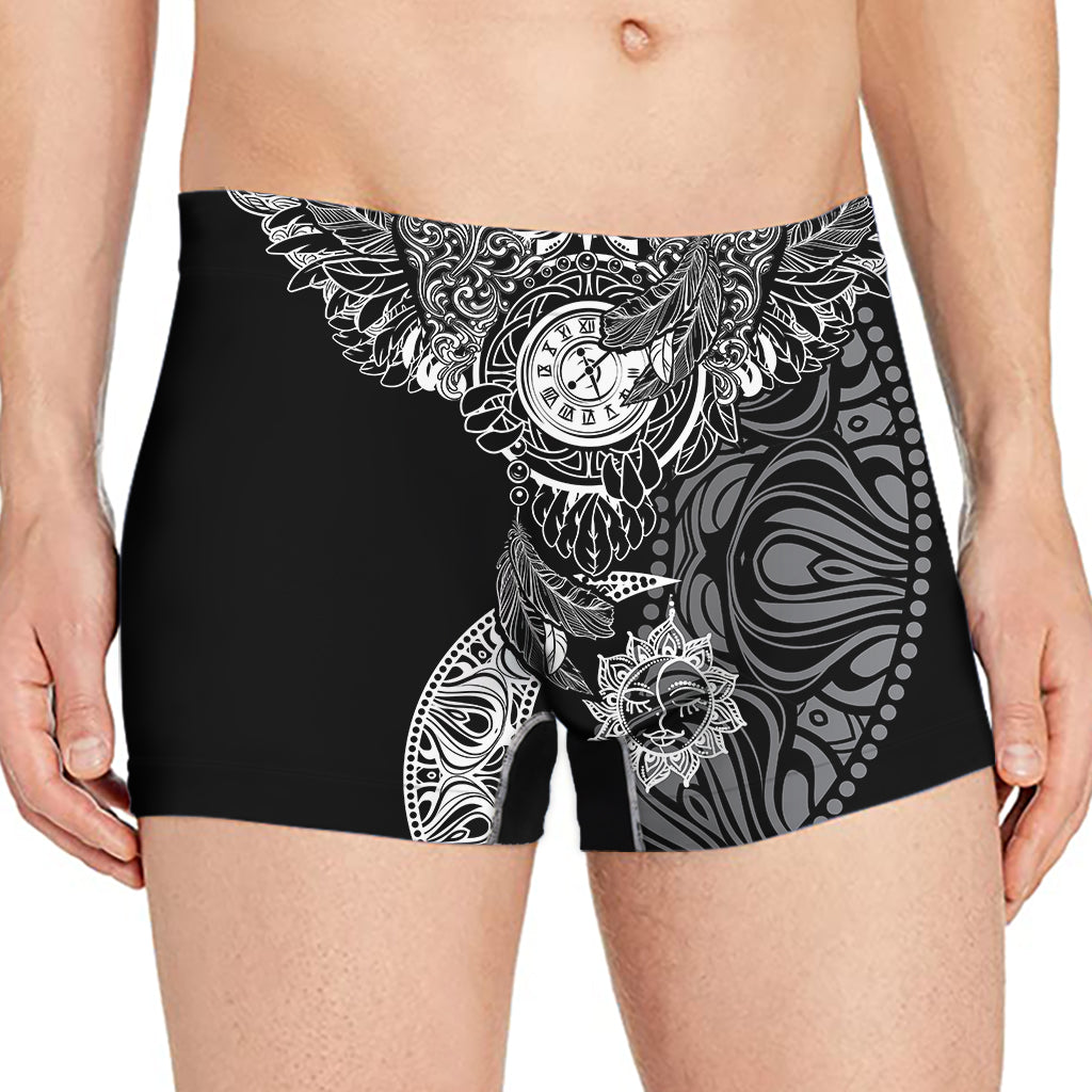 Spiritual Owl With Sun And Moon Print Men's Boxer Briefs – GearFrost