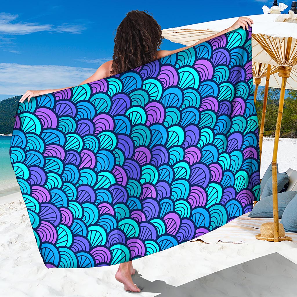 Teal Pink Mermaid Scales Pattern Print Beach Sarong Wrap – GearFrost