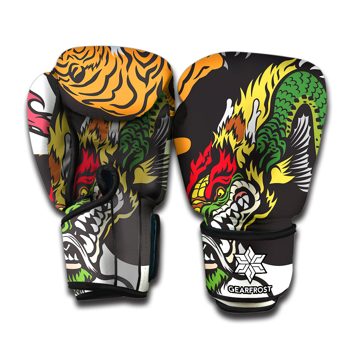 Tiger And Dragon Yin Yang Print Boxing Gloves – GearFrost