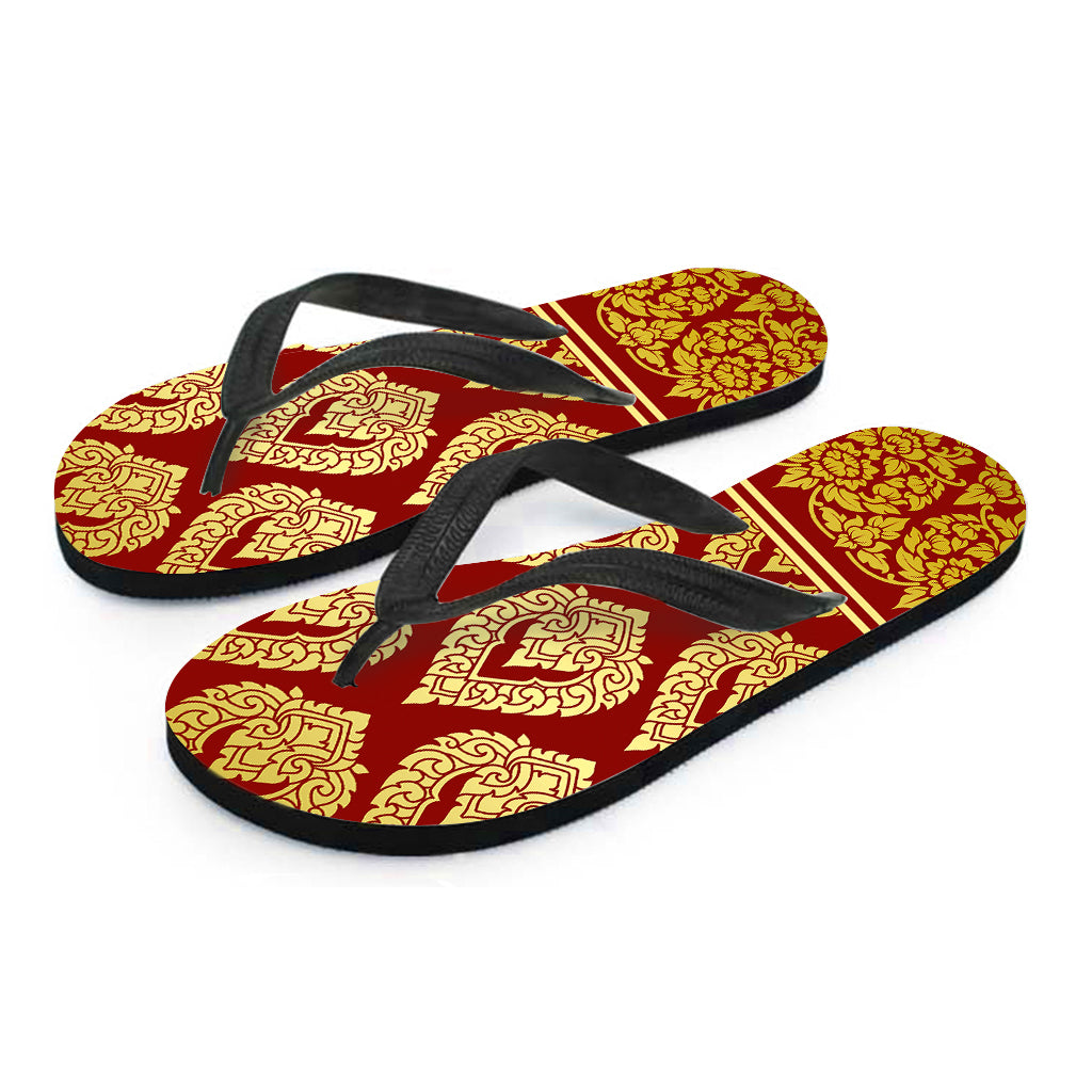 Traditional Thai Pattern Print Flip Flops – GearFrost