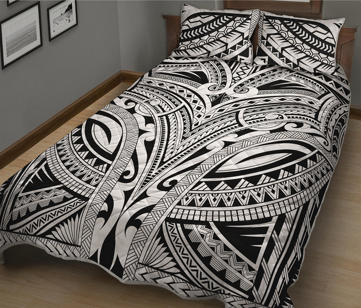 Tribal Maori Polynesian Tattoo Print Quilt Bed Set – GearFrost