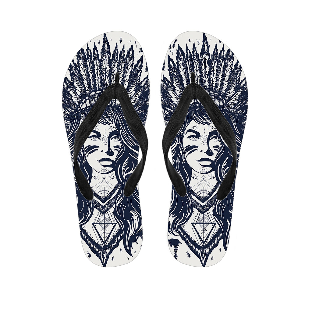 Tribal Native Indian Girl Print Flip Flops – GearFrost