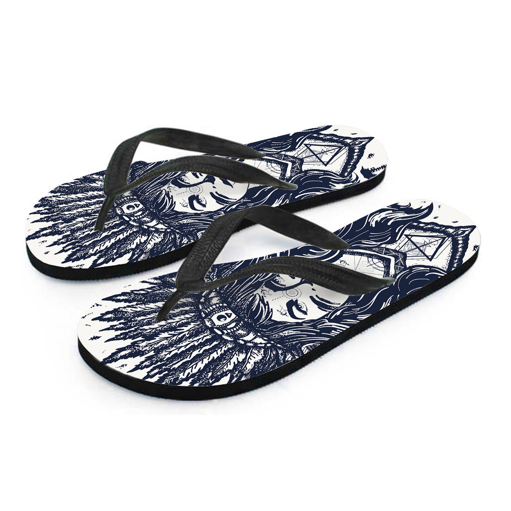 Tribal Native Indian Girl Print Flip Flops – GearFrost
