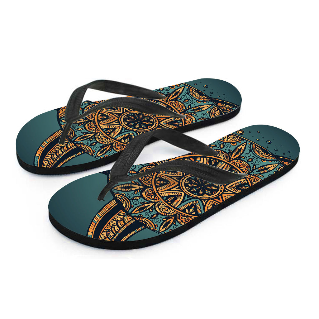 Tribal Sea Turtle Print Flip Flops – GearFrost