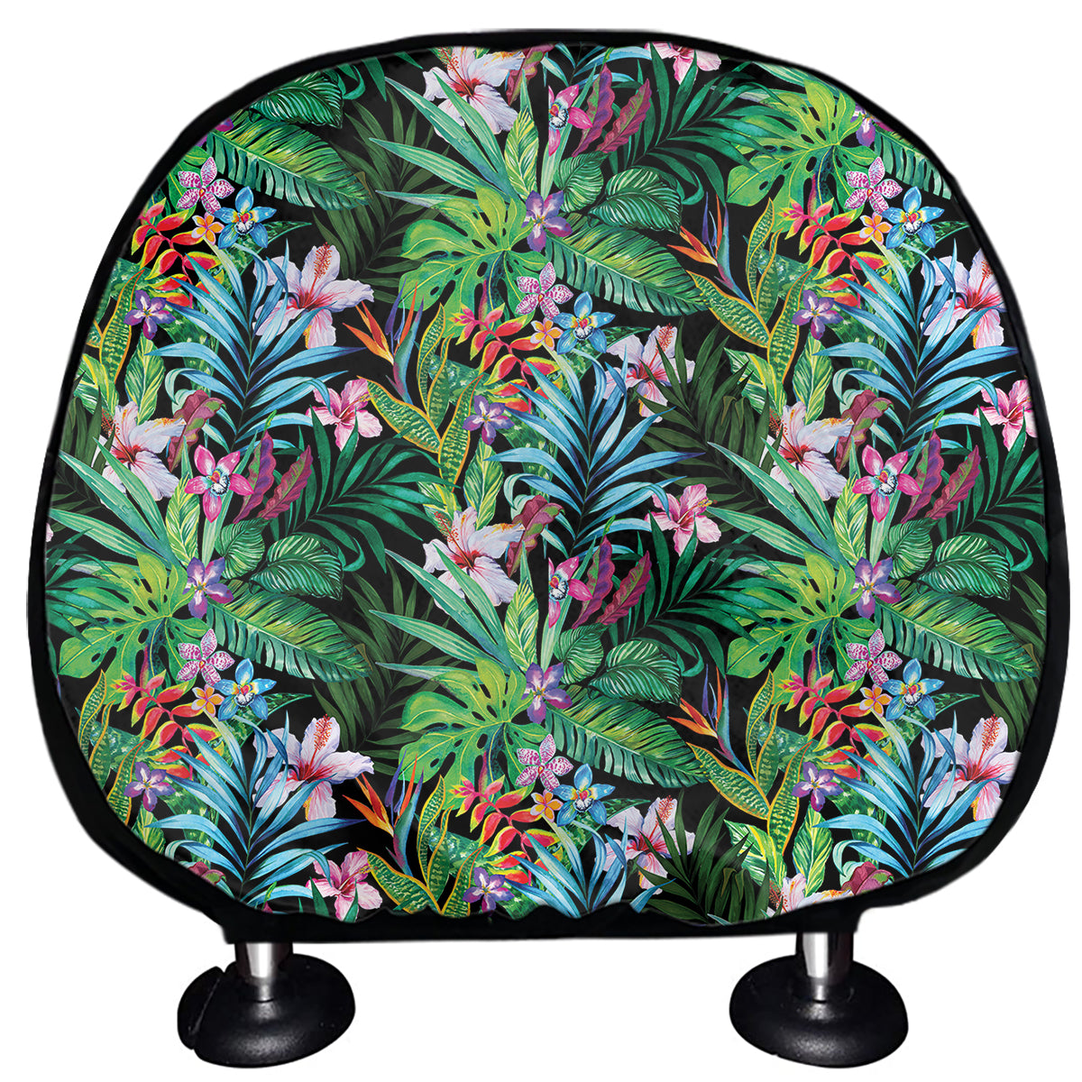 Tropical Palm And Hibiscus Print Car Headrest Covers – GearFrost