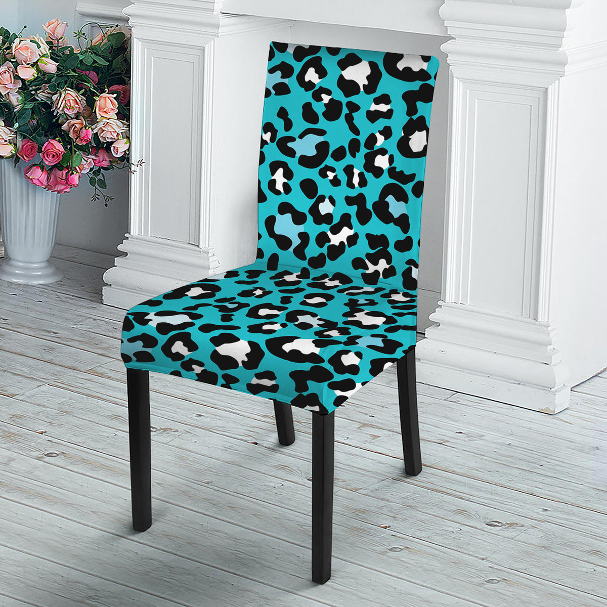Turquoise Leopard Print Dining Chair Slipcover – GearFrost