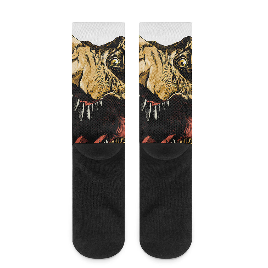 Tyrannosaurus Rex Head Print Crew Socks – GearFrost