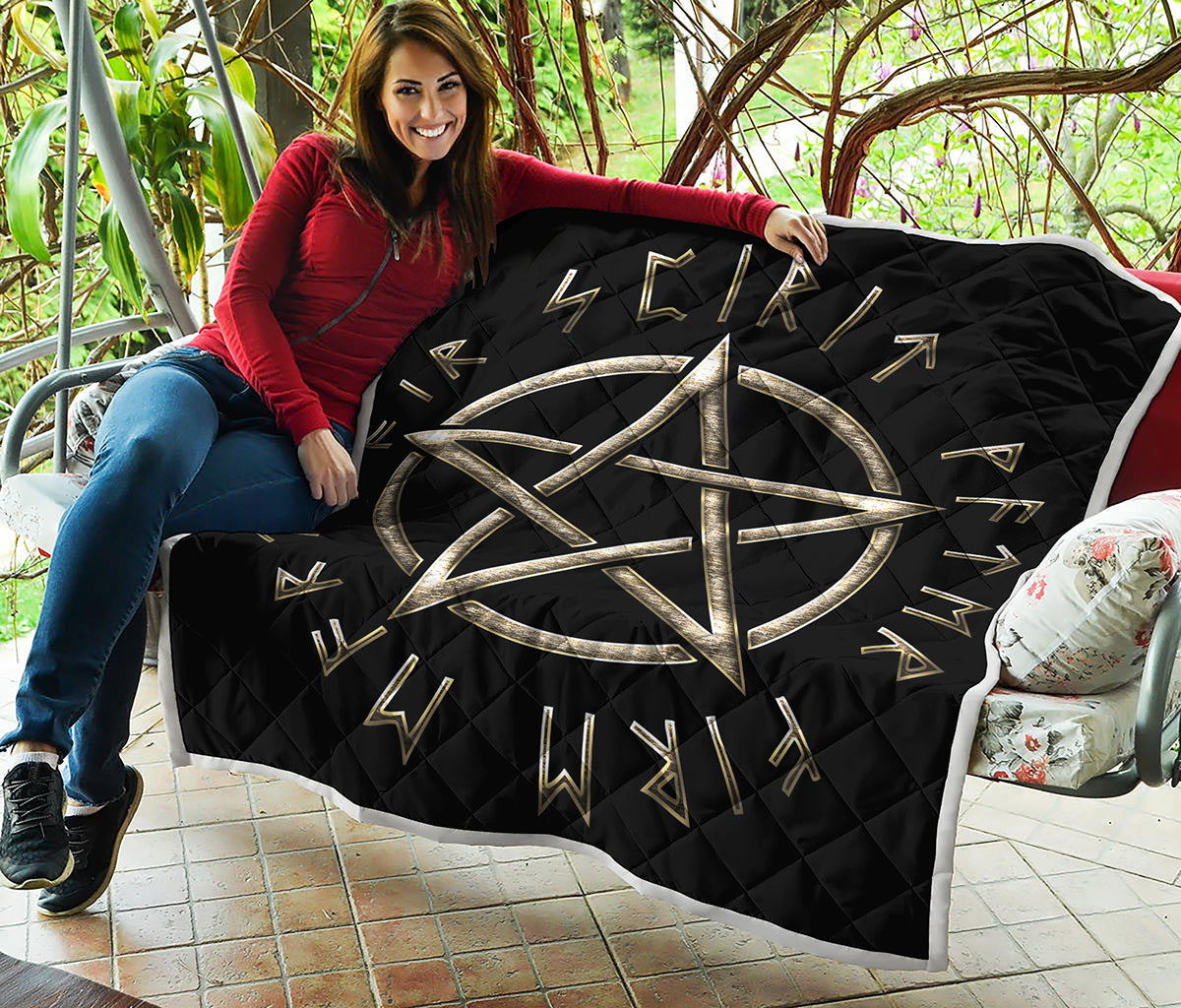 Viking Nordic Runes Pentagram Print Quilt – GearFrost