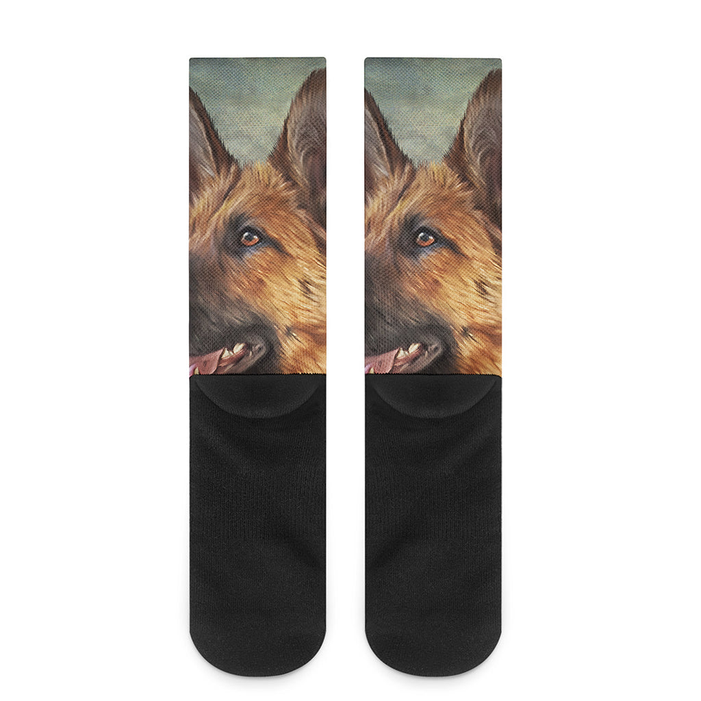 Vintage German Shepherd Portrait Print Crew Socks – GearFrost