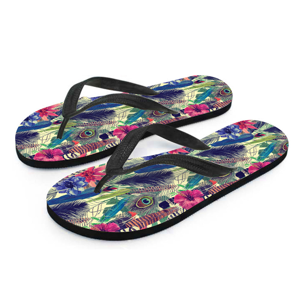 Vintage Watercolor Feather Print Flip Flops – GearFrost