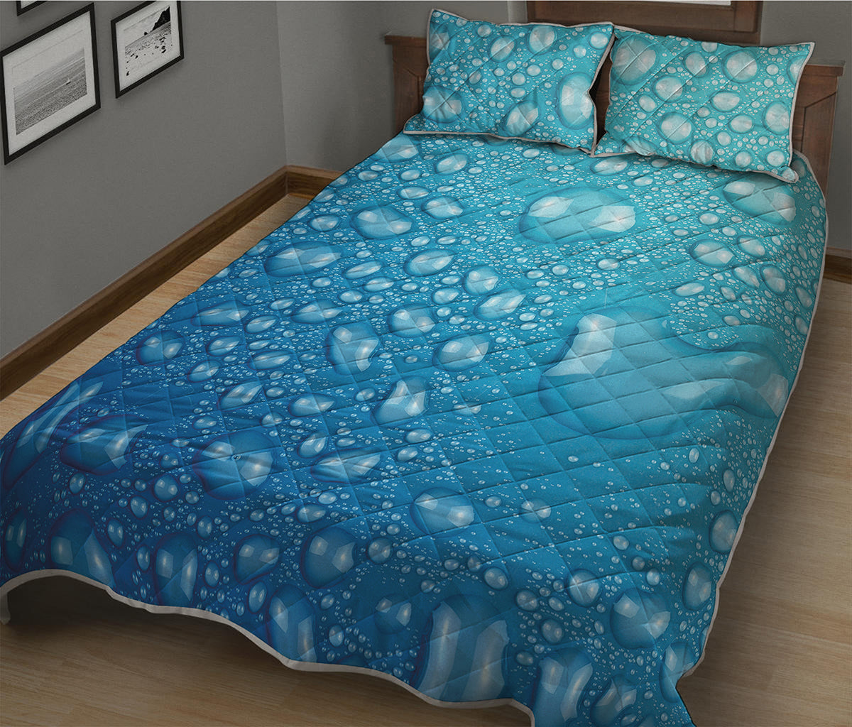 Water Drops Print Quilt Bed Set – GearFrost